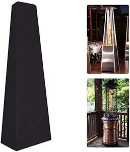 tiaqun patio heater cover,87 inch heavy duty waterproof & dustproof outdoor garden heater cover propane outdoor heaters cover for standing heater pyramid torch patio heaters outdoor furniture.black