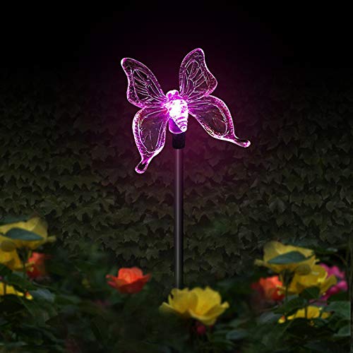 SENGTONG Outdoor Candy Cane Lights 28 Light Simulation Flower Solar LED Garden Light Landscape Light Lawn Decorative Card Slot House Address (C, One Size)