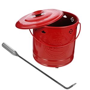 yardwe burn barrel incinerator cage stainless steel incinerator can metal garden fire pit with burning tongs for ancestor money waste paper garden leaves red