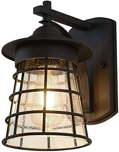 Porch Lamp LED Wall Lantern Exterior Waterproof Small Wall Light Black Outdoor Wall Sconce with Clear Glass Wall Mount Lighting Fixtures for Garden Patio Garage