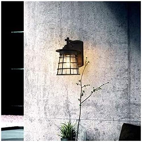 Porch Lamp LED Wall Lantern Exterior Waterproof Small Wall Light Black Outdoor Wall Sconce with Clear Glass Wall Mount Lighting Fixtures for Garden Patio Garage