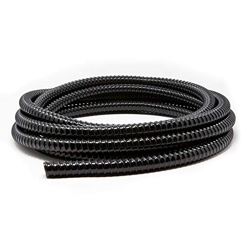 Beckett Corporation 3/4 Inch by 20 Feet Corrugated Vinyl Tubing for Water Garden or Pond, UV Resistant, Black