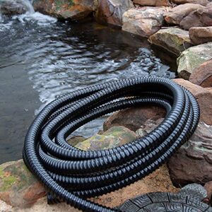 Beckett Corporation 3/4 Inch by 20 Feet Corrugated Vinyl Tubing for Water Garden or Pond, UV Resistant, Black