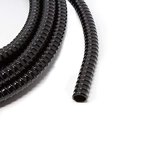 Beckett Corporation 3/4 Inch by 20 Feet Corrugated Vinyl Tubing for Water Garden or Pond, UV Resistant, Black