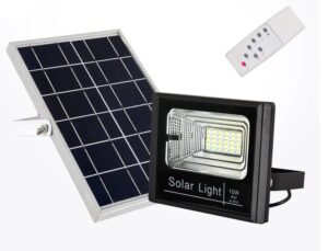 10w solar outdoor flood light waterproof/remote control/automatic working for balcony, patio, garage, porch, garden