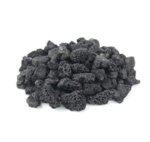 venetian princess lava rocks – decorative landscaping rocks or gas fire pits rocks, 3/4″ (.75″) (40 lbs, black lava rock)