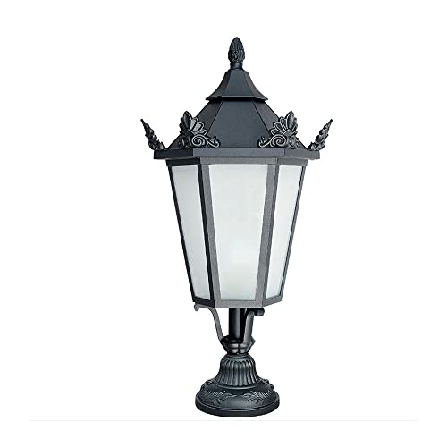 DLSixYi European Modern Patio Balcony Lawn Outdoor Glass Column Lamp Victoria Aluminum Park Post Lights Garden Light Waterproof Landscape Villa Street Table Lamp