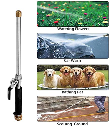 Raddile High Pressure Power Washer Hose Nozzle Hydro Jet Cleaning Tool, Garden Sprayer Wand and Adjustable Nozzle, Gutter Cleaner, Car Pet Window Cleaning Tool (black)