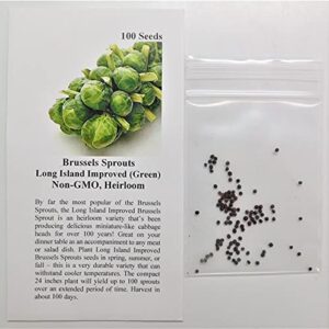 David's Garden Seeds Brussels Sprouts Long Island Improved FBA-1443 (Green) 50 Non-GMO, Heirloom Seeds