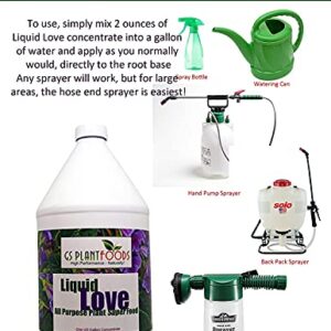 Liquid Love Plant Food by GS Plant Foods- All Purpose Plant Fertilizer (1 Gallon) - Liquid Fertilizer for Herb Gardens, House Plants, Vegetables, Fruit Trees, Lawns & Shrubs