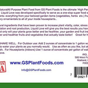 Liquid Love Plant Food by GS Plant Foods- All Purpose Plant Fertilizer (1 Gallon) - Liquid Fertilizer for Herb Gardens, House Plants, Vegetables, Fruit Trees, Lawns & Shrubs