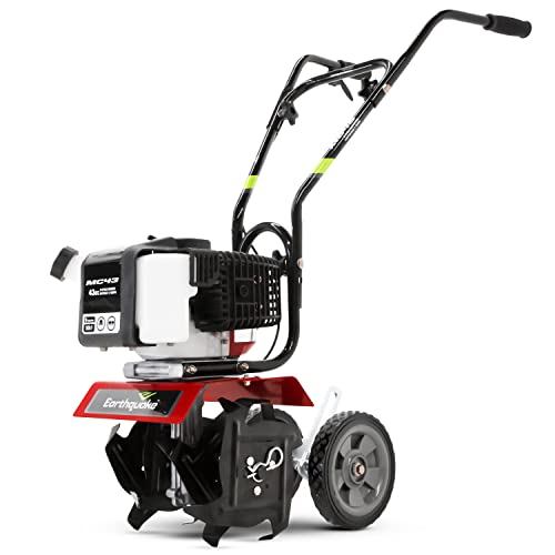 EARTHQUAKE 41999 MC43 Cultivator, 43cc 2-Cycle Viper Engine, 6-10” Adjustable Width, 8” Max Depth, Overhand Handlebars, Lightweight, U.S. Based Customer Service, Red/Black