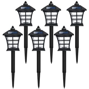 twinkle star 6 pack solar pathway lights outdoor solar garden lights solar powered landscape lighting for yard patio, garden, walkway