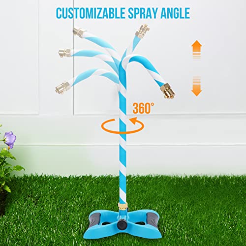 VsMon-Fri Mister System,Stand Misting Cooling System,Upgrade Portable Three Spary Nozzles,Flexible Mister for Patio Pool BBQ Cooling Kids Water Playing -2.27FT