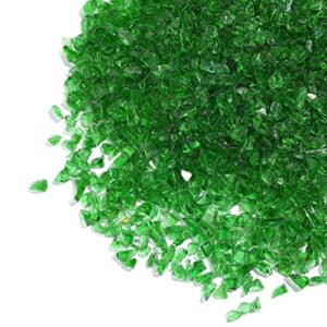 crushed glass for crafts broken glass pieces decorative reflective tempered crushed mirror pieces vase filler crush glass for vase pool, bar, fish tank, garden decoration (green,2 pound)