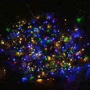 Dolucky Solar Christmas Lights Outdoor, 72ft 200 LED 8 Mode Solar Powered String Lights Waterproof for Garden Patio Fence Holiday Party(Multicolor)