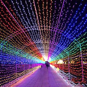 Dolucky Solar Christmas Lights Outdoor, 72ft 200 LED 8 Mode Solar Powered String Lights Waterproof for Garden Patio Fence Holiday Party(Multicolor)