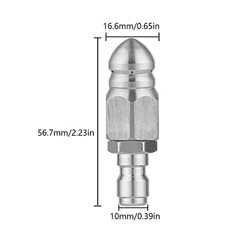 TalyRob 5000 PSI Sewer Jetter Nozzle,Stainless Steel Pressure Drain Jet Hose Nozzle for 1/4'' Pressure Washer Quick Connector