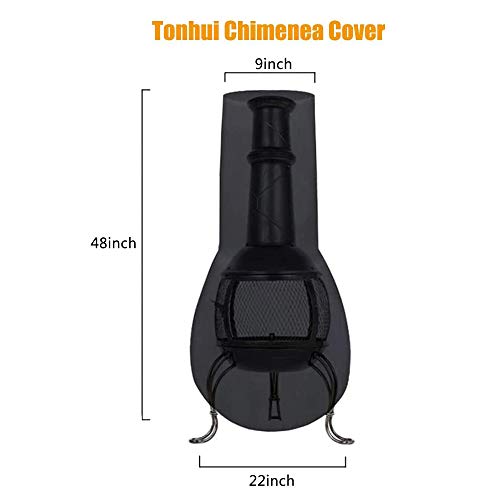 Nomiou Chiminea Cover,Waterproof,Windproof,Oxford Fabric Outdoor Garden Patio Heater Black Cover