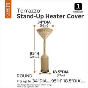 Classic Accessories Terrazzo Water-Resistant 34 Inch Round Stand-Up Patio Heater Cover, Patio Furniture Covers