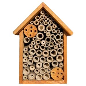 Wooden Outdoor Hanging Insect Mason Bee House, Garden Hotel for Butterfly Ladybug Mason Bees to Nest, Garden Insect Hanging Habitat, Natural Mason Bee Box, Yellow