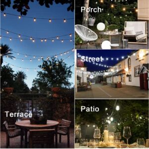 Zuske 48FT LED Outdoor String Lights, Hanging String Lights with 15+1 Dimmable Edison Shatterproof Bulbs, IP65 Commercial Grade Waterproof Heavy-Duty Lights for Patio, Porch, Garden, Fence