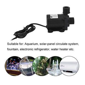 ZAOJIAO DC 12V Brushless Water Pump 1/2'' Male Thread Centrifugal Submersible Pump 800L/H 210GPH 4M/13ft for Fountain Solar Panel Pond Aquarium Water Circulation System