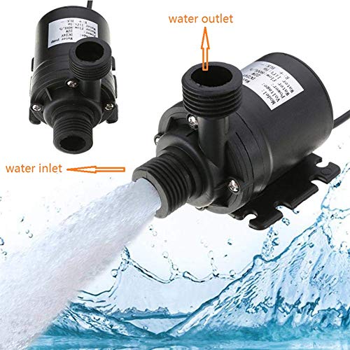 ZAOJIAO DC 12V Brushless Water Pump 1/2'' Male Thread Centrifugal Submersible Pump 800L/H 210GPH 4M/13ft for Fountain Solar Panel Pond Aquarium Water Circulation System