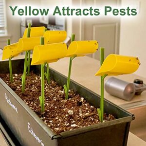 ALLRoad 42 Pcs Yellow Sticky Houseplant Traps Gnat Flying Insect Trap Indoor Fruit Fly Stakes Trap