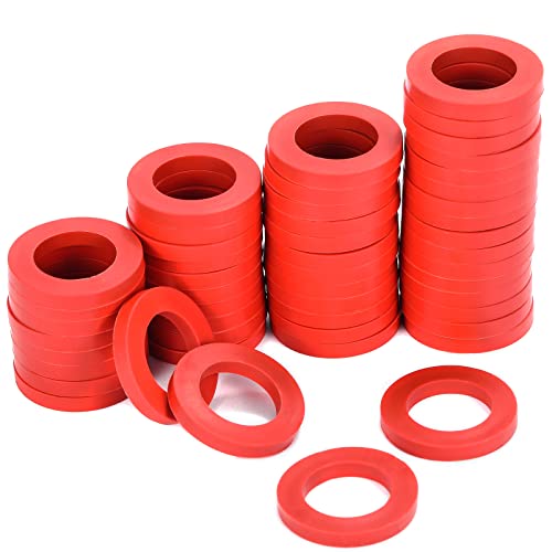 40 Pieces Garden Hose Washer Rubber, Heavy Duty Red Rubber Washer Fit All Standard 3/4 Inch Garden Hose Fittings