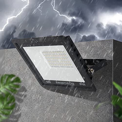 XINGSIYUELYX LED Flood Light Outdoor 50W 5000LM Daylight 5000K LED Work Light Garage Light Floodlight Security Light Waterproof IP66 for Outside Exterior Backyard Yard Garden Playground Patio