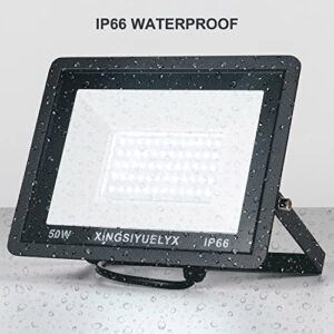 XINGSIYUELYX LED Flood Light Outdoor 50W 5000LM Daylight 5000K LED Work Light Garage Light Floodlight Security Light Waterproof IP66 for Outside Exterior Backyard Yard Garden Playground Patio