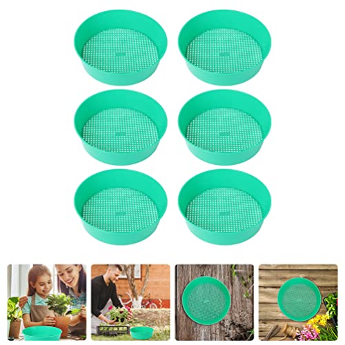 Happyyami Hand Tools Bonsai Tools 6pcs Soil Sieve Set Garden Riddle Sieve Mesh Garden Mini Metal Stackable Sifting Pan Soil Sand Sieve Gardening Tools for Garden 20. 5X20. 5CM Hand Tools Mesh Strainer