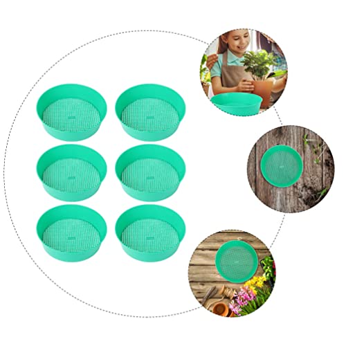 Happyyami Hand Tools Bonsai Tools 6pcs Soil Sieve Set Garden Riddle Sieve Mesh Garden Mini Metal Stackable Sifting Pan Soil Sand Sieve Gardening Tools for Garden 20. 5X20. 5CM Hand Tools Mesh Strainer