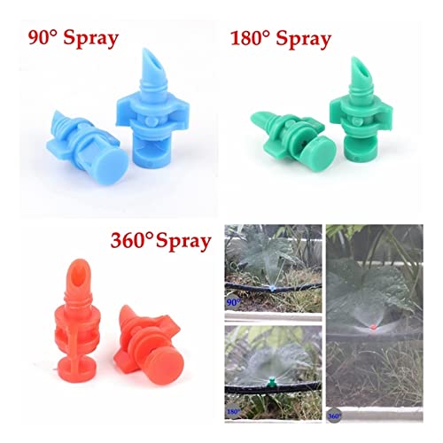 BELLAY 50pcs 90° 180° 360° Angle Sprinkler Nozzle Head Garden Tree Irrigation Nozzle (Color : 360 Degree, Size : 21 * 6.5mm)