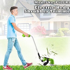 SereneLife Handheld Hedge Trimmer | Cordless Hedge Trimmer | Push Grass Cutter Shears W/ 7.2V Rechargeable Batteries | Telescoping Roller Handle Arm | Changeable Blades