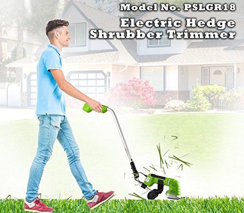 SereneLife Handheld Hedge Trimmer | Cordless Hedge Trimmer | Push Grass Cutter Shears W/ 7.2V Rechargeable Batteries | Telescoping Roller Handle Arm | Changeable Blades