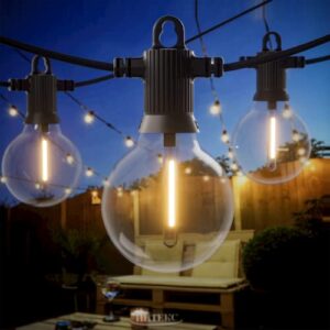 kawaya string lights for outside, 150ft led outdoor string lights waterproof with 72+3 shatterproof edison plastic bulbs, connectable outdoor lights for patio garden bistro backyard party gazebo