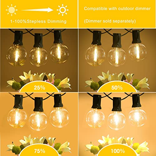 Outdoor String Lights 150ft Outdoor Lights with Waterproof Shatterproof Bulbs 75FTx2pack 56 LEDS Connectable Patio Lights for Indoor Outdoor Backyard Garden Porch Party Led Outdoor String Lights