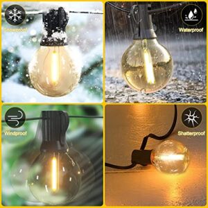 Outdoor String Lights 150ft Outdoor Lights with Waterproof Shatterproof Bulbs 75FTx2pack 56 LEDS Connectable Patio Lights for Indoor Outdoor Backyard Garden Porch Party Led Outdoor String Lights