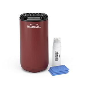 thermacell patio shield mosquito repeller; highly effective mosquito repellent for patio; no candles or flames, deet-free, scent-free, bug spray alternative; includes 12-hour refill