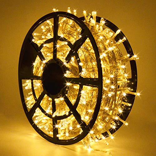 JMEXSUSS 800 LED Christmas Lights Outdoor Indoor String Lights with 8 Modes Warm White Christmas Tree Lights Plug in for Patio Garden Tree Party Yard Decoration