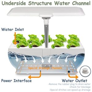 Hydroponics Growing System, 9 Pods Indoor Garden with Cyclically Timed 100 LED Grow Light and Water Pump, Garden Planter Kit for Herbs, Vegetables, Plants Flowers and Fruit (Transparent)