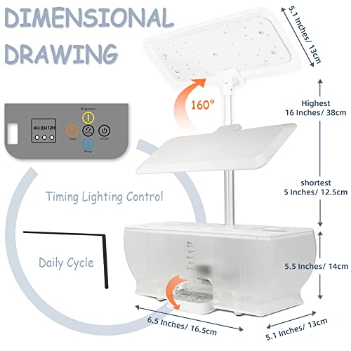 Hydroponics Growing System, 9 Pods Indoor Garden with Cyclically Timed 100 LED Grow Light and Water Pump, Garden Planter Kit for Herbs, Vegetables, Plants Flowers and Fruit (Transparent)