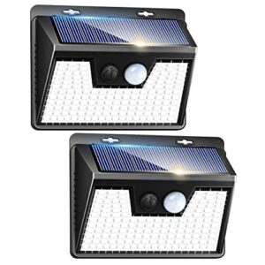 peasur solar outdoor lights [2 pack/140led], motion sensor outdoor lights ultra-bright, solar powered security lights 3 working modes, solar lights outdoor waterproof for outside garden yard (500lm)