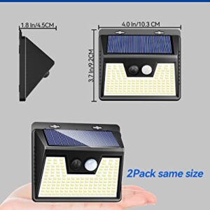 Peasur Solar Outdoor Lights [2 Pack/140LED], Motion Sensor Outdoor Lights Ultra-Bright, Solar Powered Security Lights 3 Working Modes, Solar Lights Outdoor Waterproof for Outside Garden Yard (500LM)