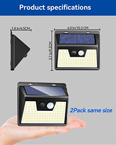 Peasur Solar Outdoor Lights [2 Pack/140LED], Motion Sensor Outdoor Lights Ultra-Bright, Solar Powered Security Lights 3 Working Modes, Solar Lights Outdoor Waterproof for Outside Garden Yard (500LM)