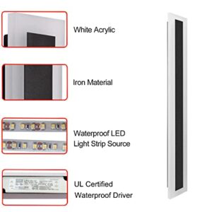 Long Wall Lamp Modern LED Waterproof IP65 Outdoor Wall Mount Lighting Fixture Garden Porch Sconce Lantern Sconces Luminaire/Bedroom Bedside Licht (Cold White, 40inch)