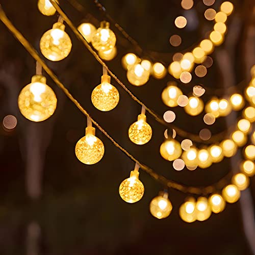 ANJAYLIA 33FT 80LED Battery Operated Globe String Lights, Fairy Lights Waterproof Crystal Ball Outdoor String Lights, Twinkle Lights Christmas Decorations Indoor Hanging Lights for Garden Party