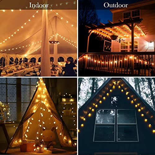 ANJAYLIA 33FT 80LED Battery Operated Globe String Lights, Fairy Lights Waterproof Crystal Ball Outdoor String Lights, Twinkle Lights Christmas Decorations Indoor Hanging Lights for Garden Party